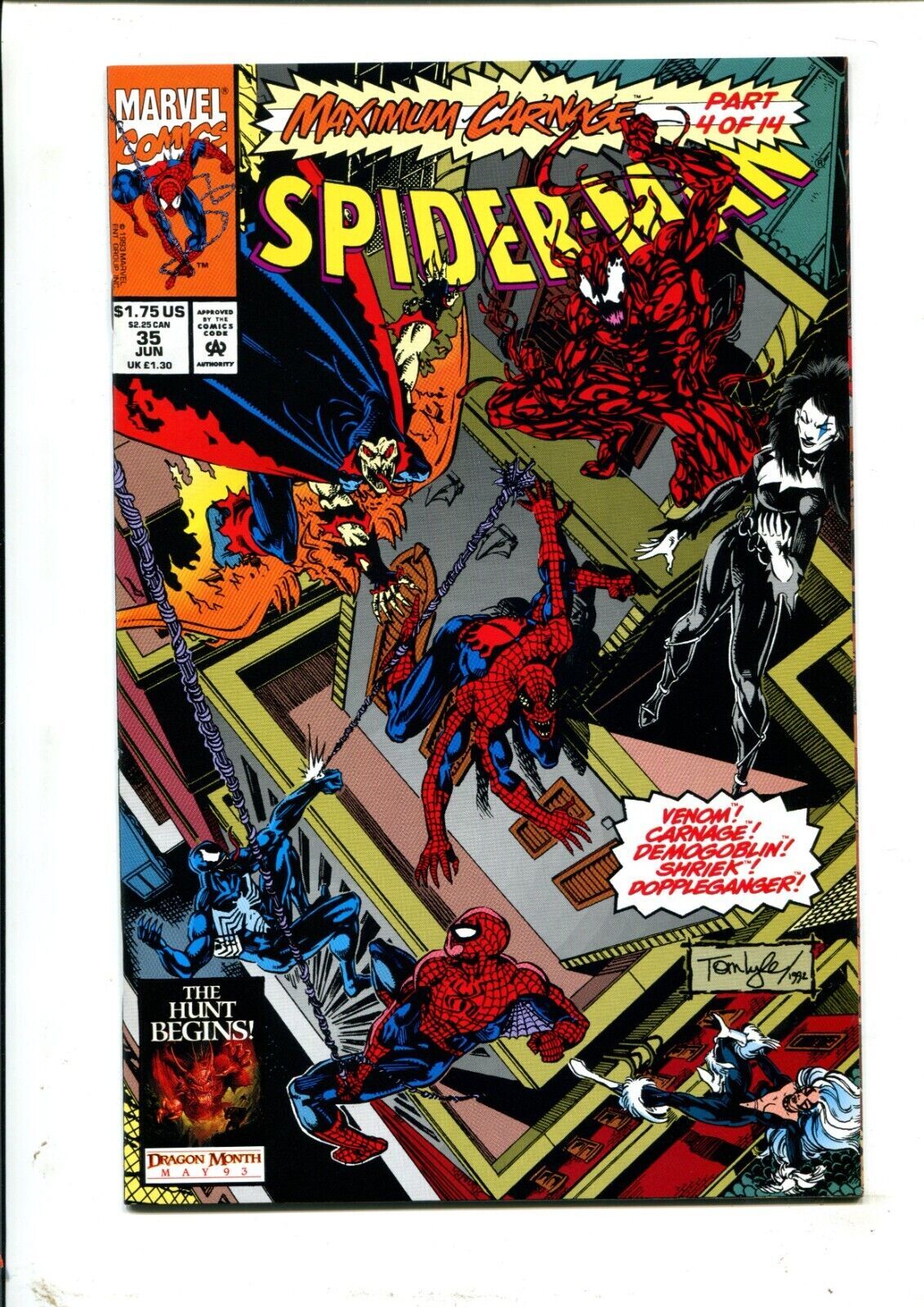 Spider-Man #35 - 1st. Cover Appearance of Shriek. Tom Lyle Cover. (9.2 ...