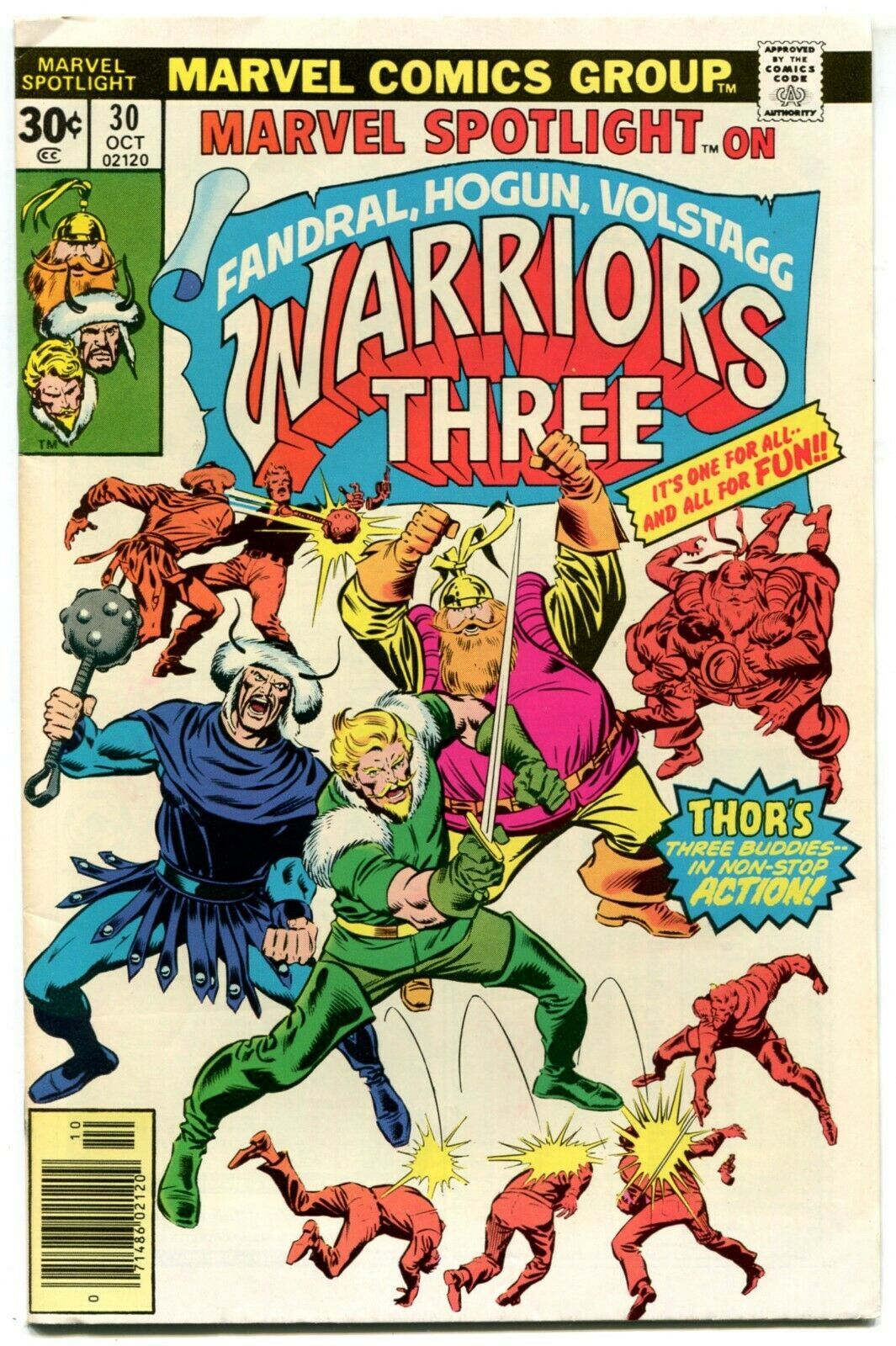 Marvel Spotlight 30 Warriors Three VF 8.0 Marvel 1976 Bronze Age Thor’s ...