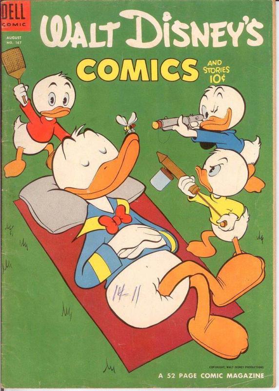 Walt Disneys Comics And Stories 167 Vg Aug 1954 Comics Book Comic