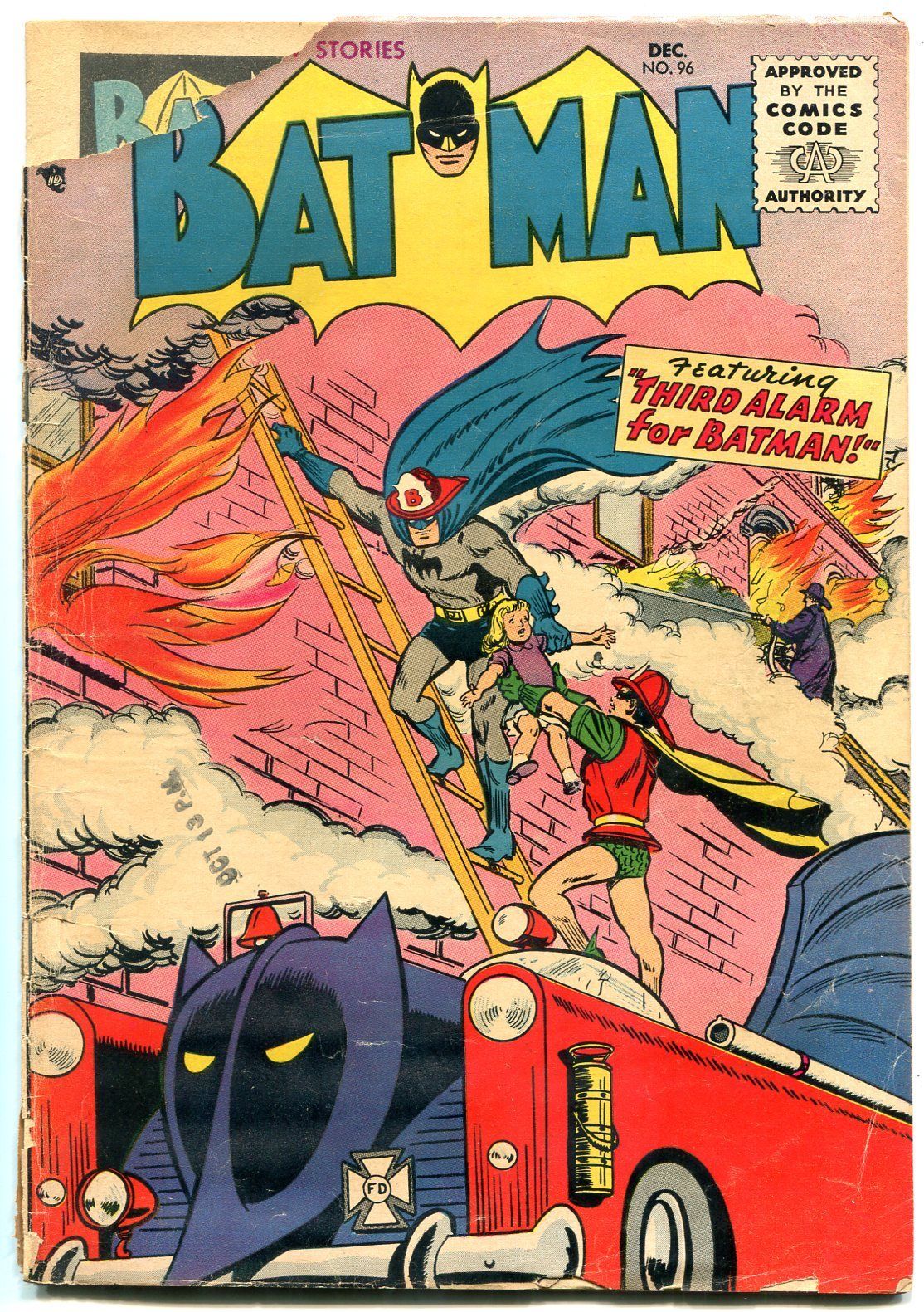 Batman #96 1955- Batmobile firetruck- DC Silverage G- | Comic Books ...