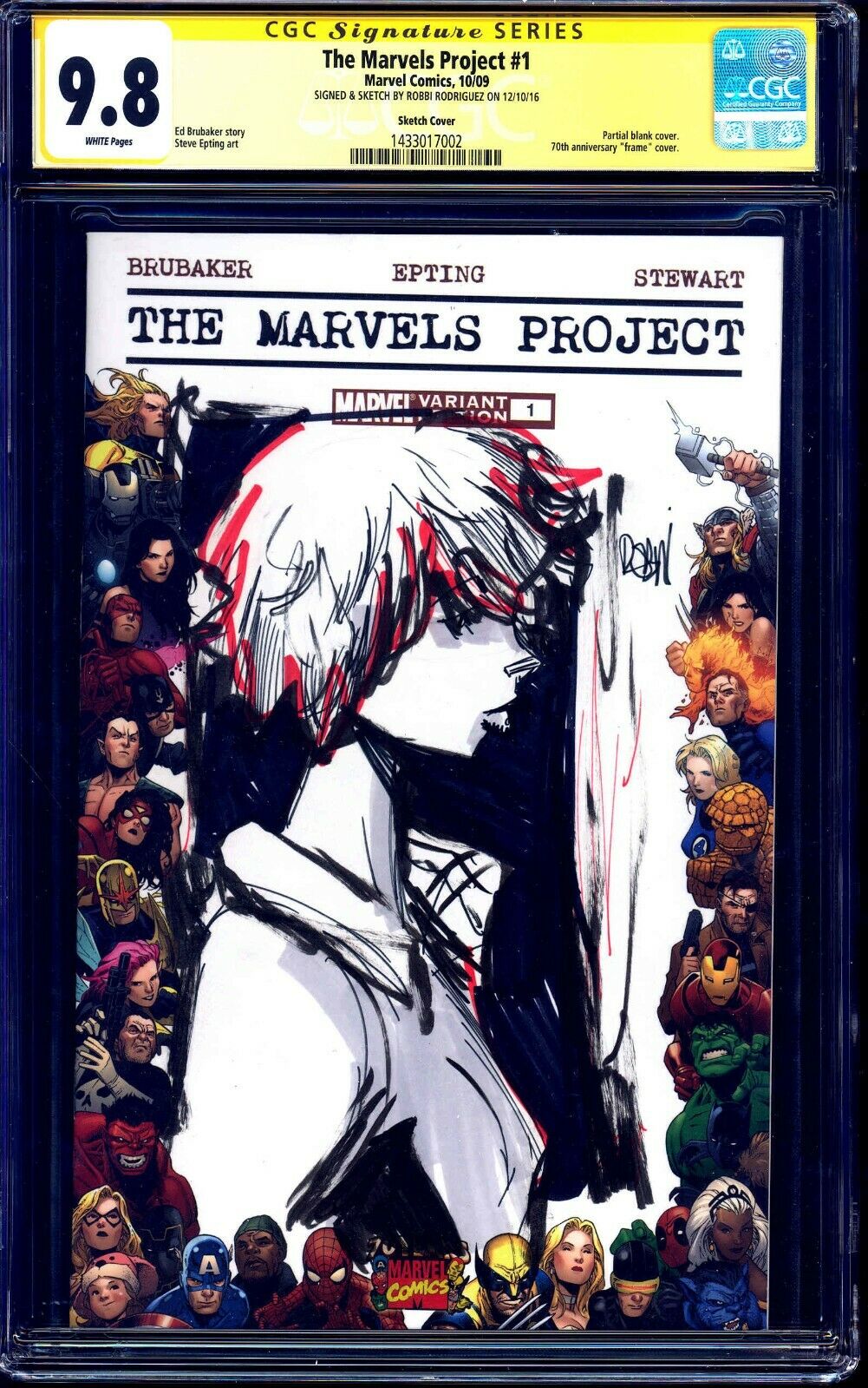 Marvels Project #1 BLANK CGC SS 9.8 signed SPIDER-GWEN SKETCH by Robbi ...