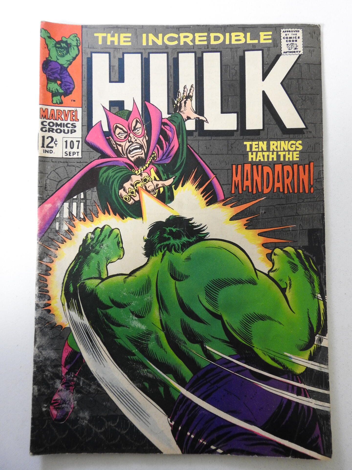 The Incredible Hulk #107 (1968) VG- Condition moisture wrinkle | Comic ...