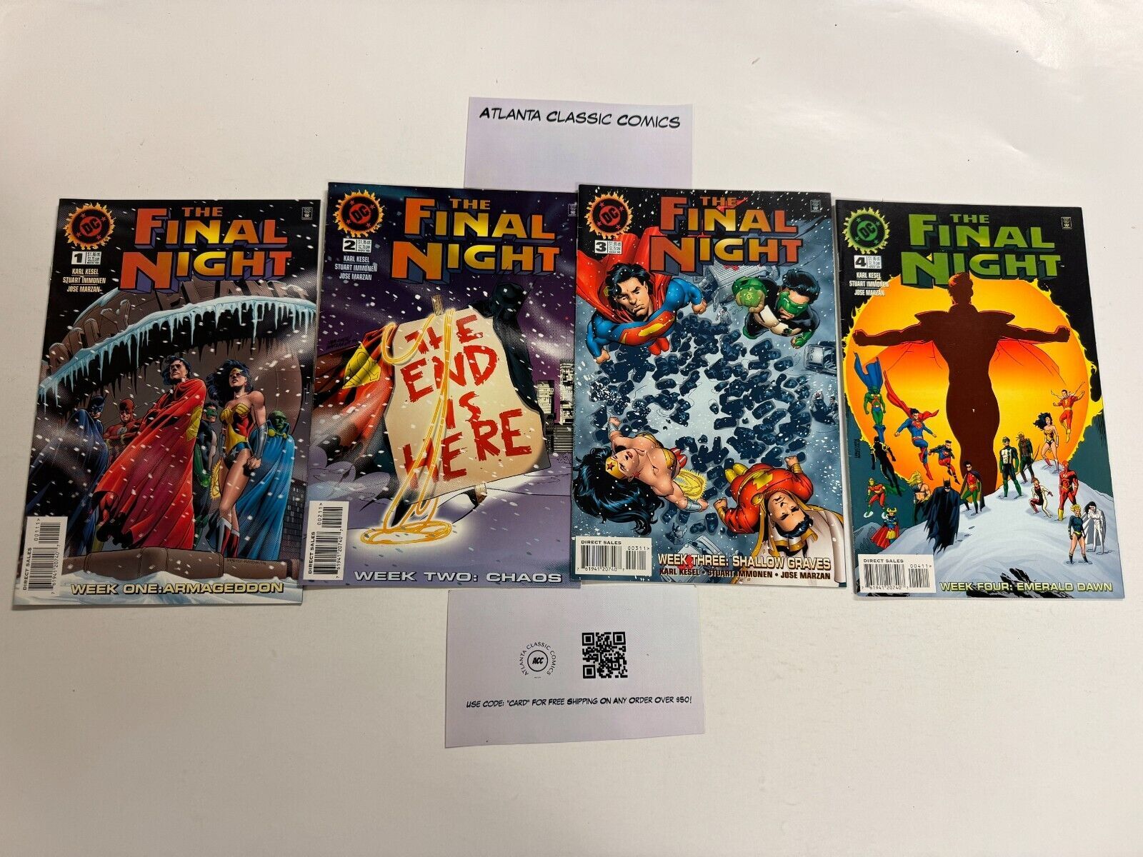 4 The Final Night DC Comic Book # 1 2 3 4 Flash Superman Atom Batman 81 ...