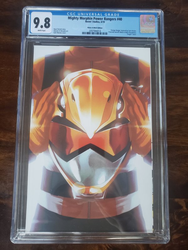 Mighty Morphin Power Rangers 40 CGC 9.8 Make-A-Wish Orange Ranger ...