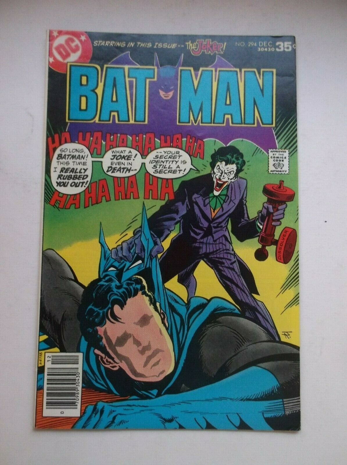 DC: Batman #294, Cowlhead VS Joker Cover, 1977, VF+ (8.5)!!! | Comic ...