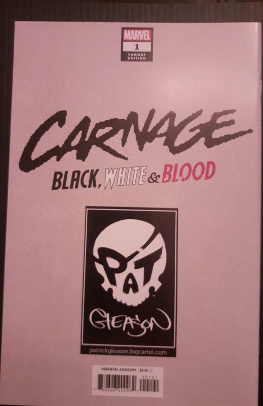 Carnage: Black, White & Blood #1 SIGNED Patrick Gleason Webhead Cover ...