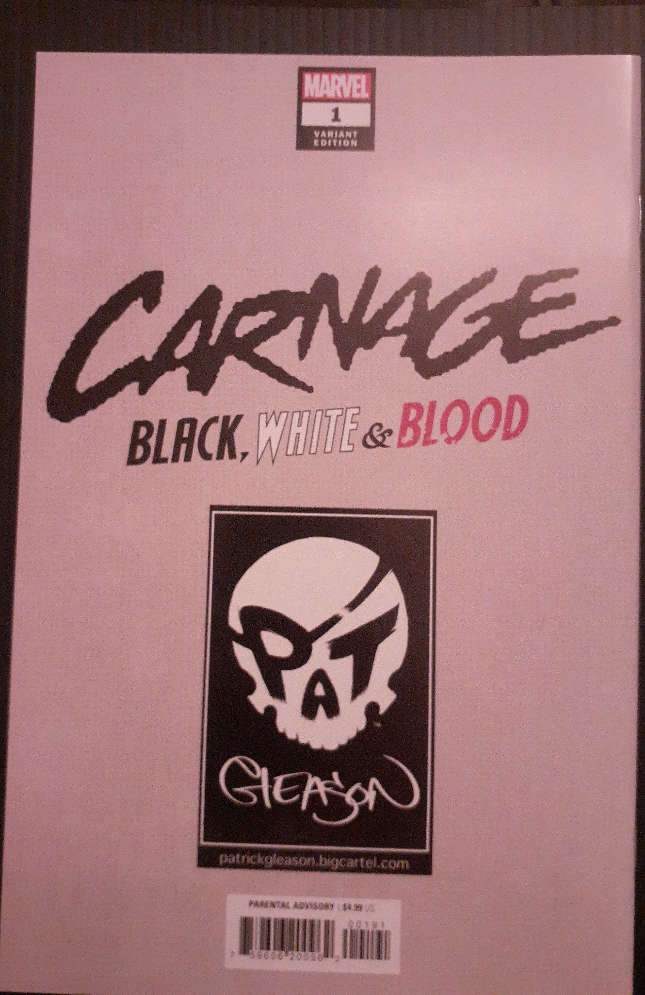 Carnage: Black, White & Blood #1 SIGNED Patrick Gleason Webhead Cover ...