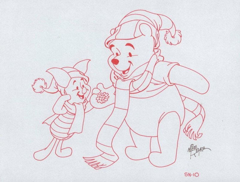 Winnie-the-Pooh Disney Red Ink Concept Art - Pooh & Piglet SN-10 by ...
