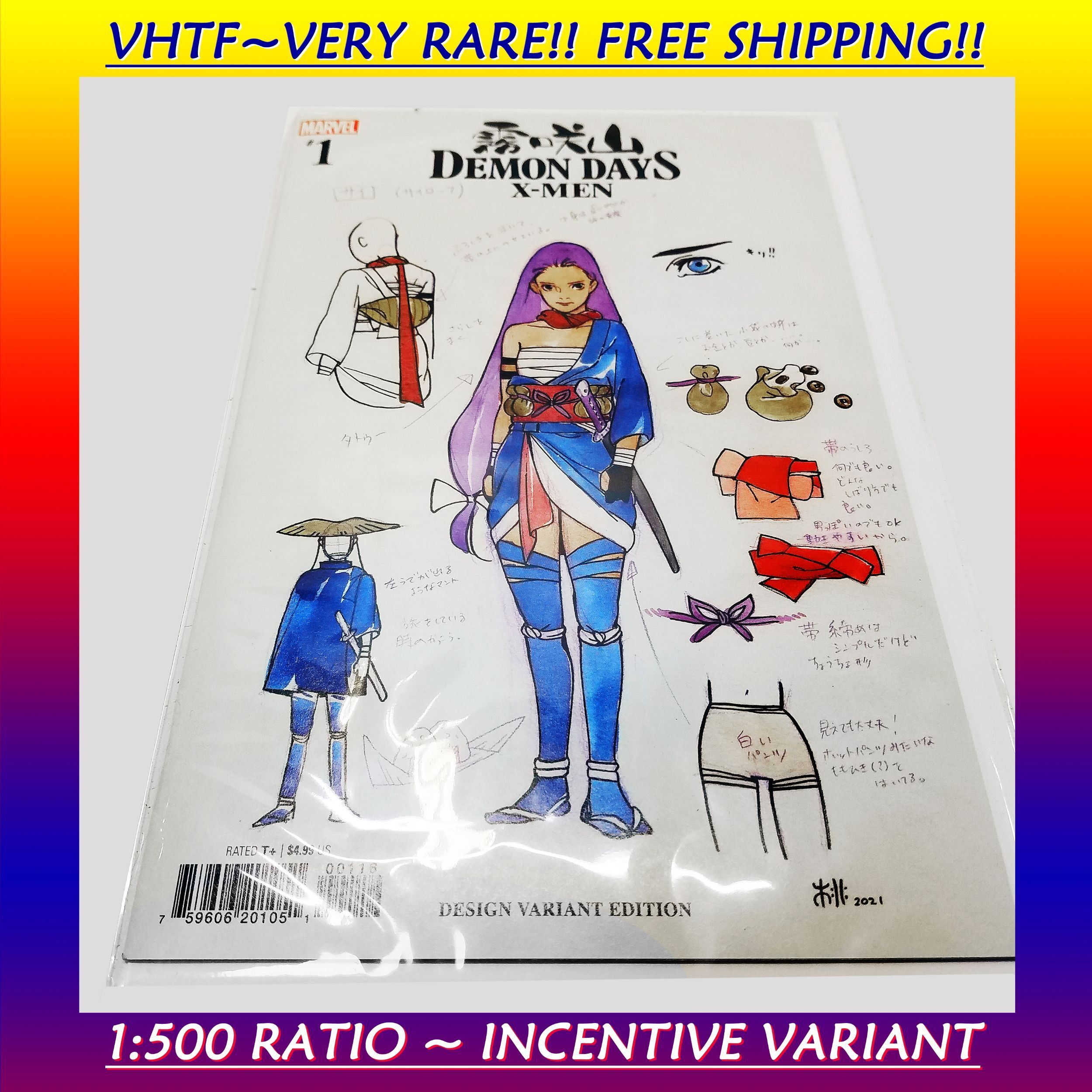 Demon Days X-Men 1 Psylocke 1:500 Peach Momoko Design Incentive Variant ...