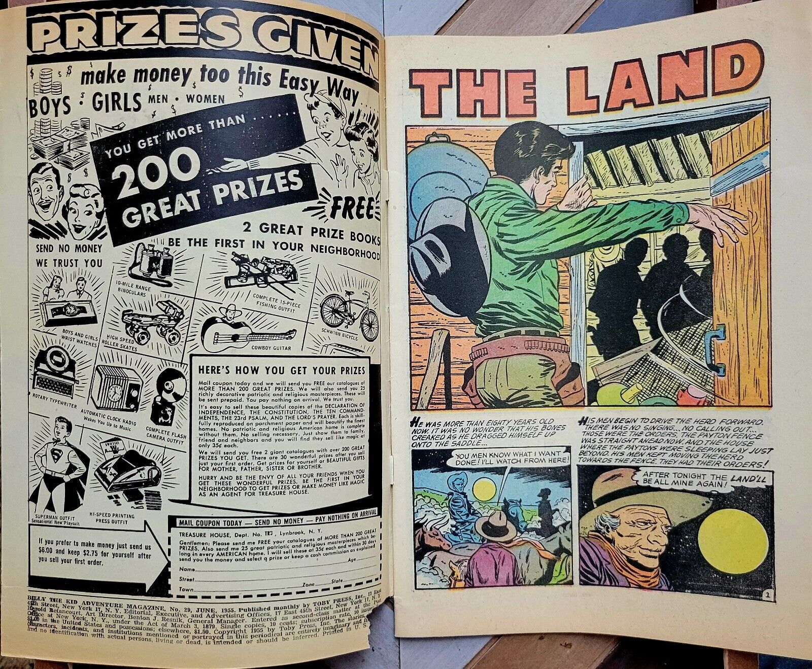 Billy the KID Adventure MAG #29 VG- 1955 10cent Final Issue! Golden AGE ...