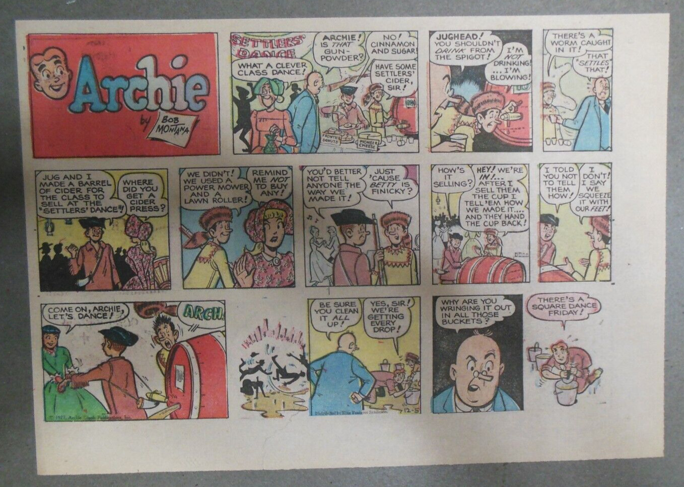(32) Archie Sunday Pages by Bob Montana from 1971 Half Tabloid Size 7.5 ...