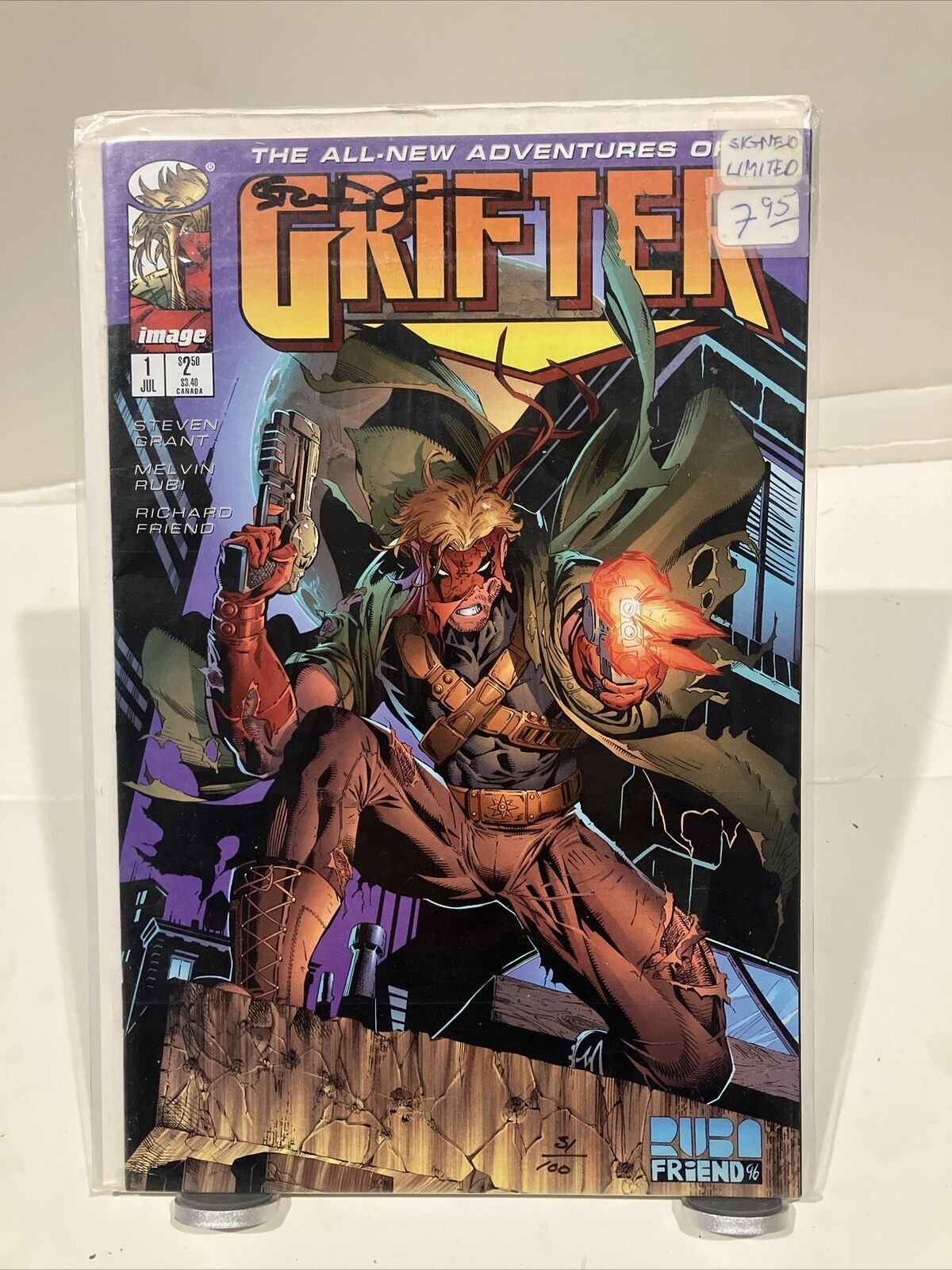 GRIFTER #1 (Image Comics 1996) -- SIGNED Steven Grant -- DF COA Limited ...