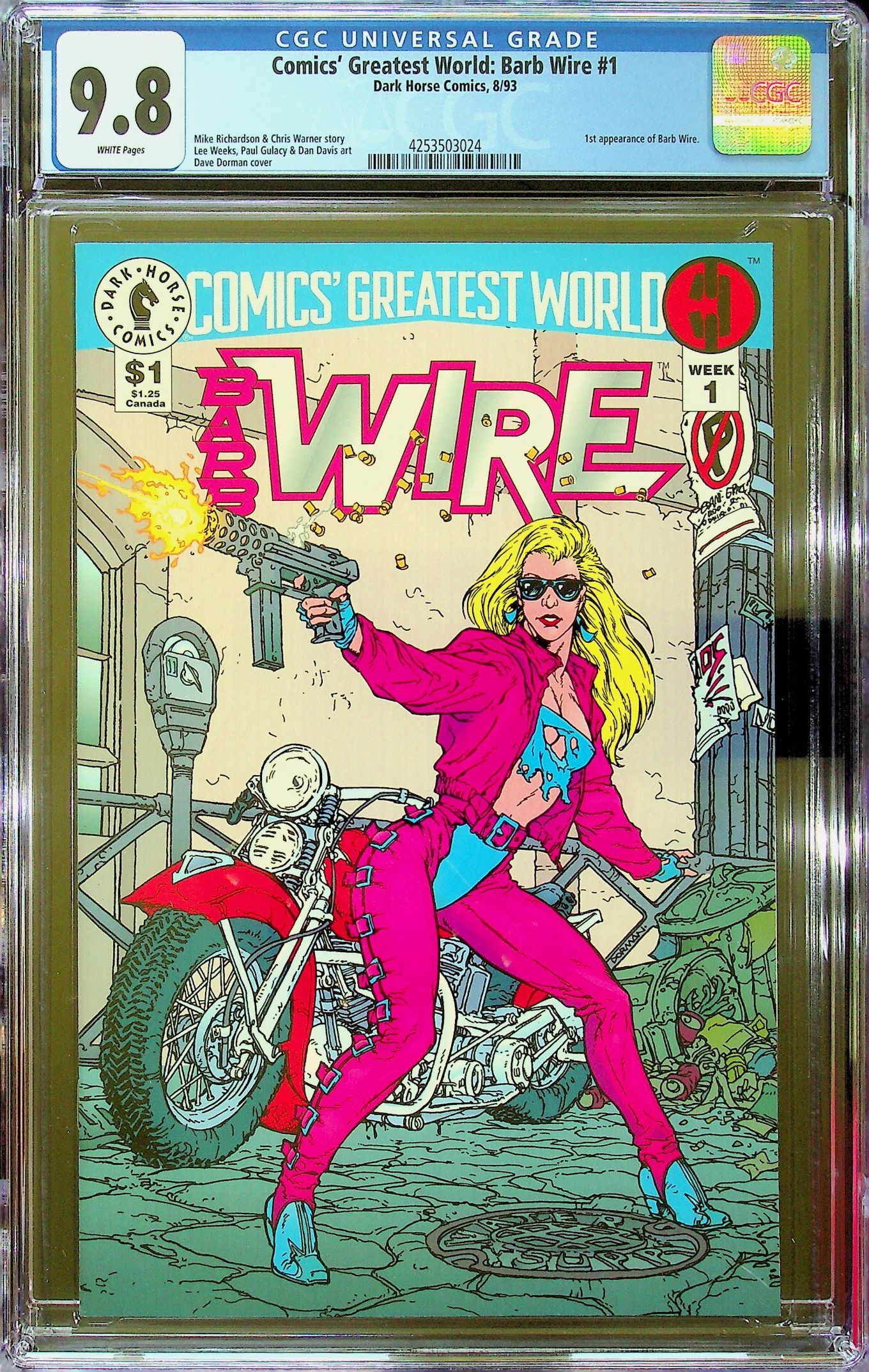 Comics' Greatest World: Steel Harbor-Barb Wire #1 (1993)-CGC 9.8-Cert ...
