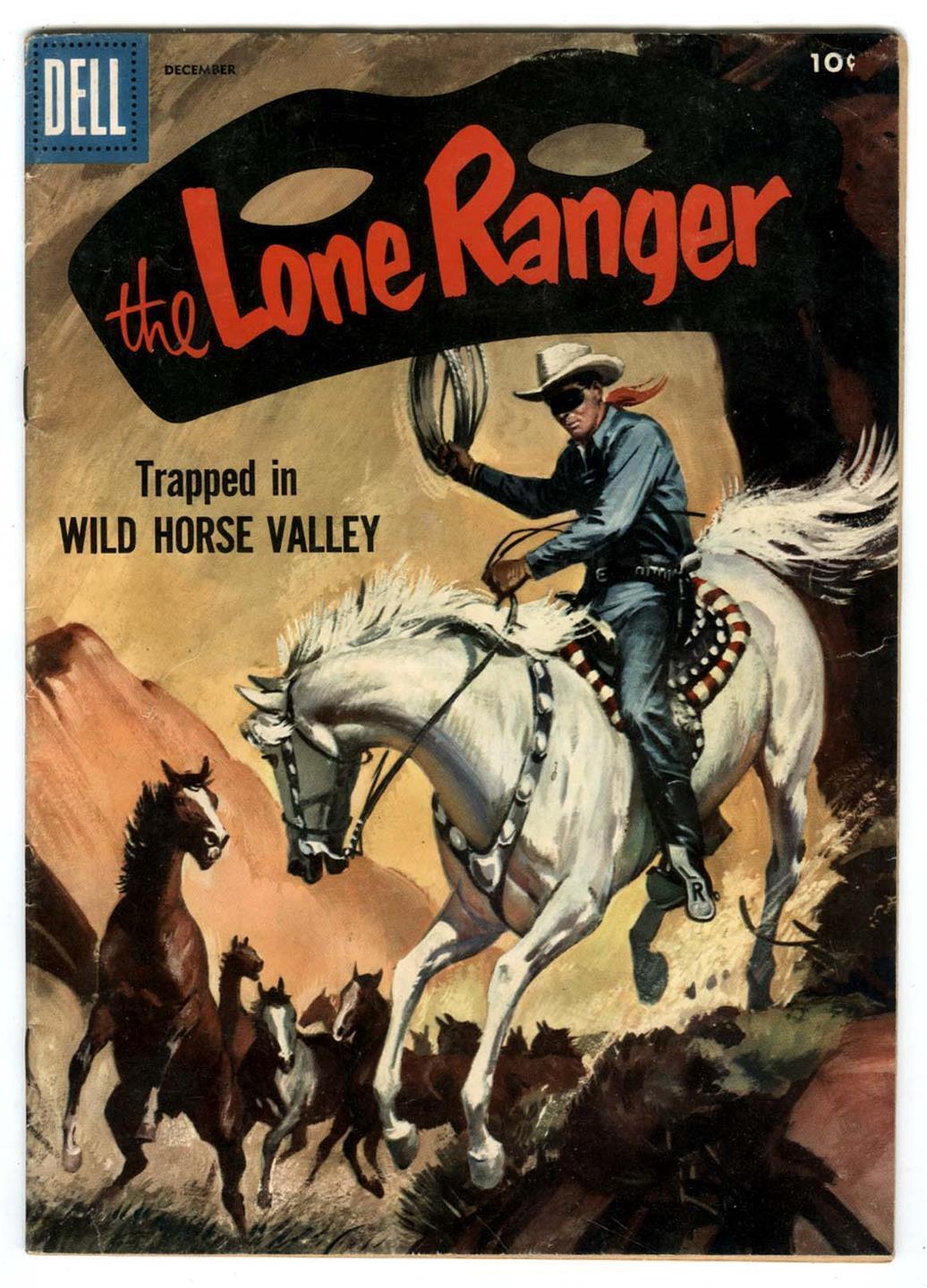 The Lone Ranger #102 Dec 1956 Trapped in Wild Horse Valley TONTO SILVER ...