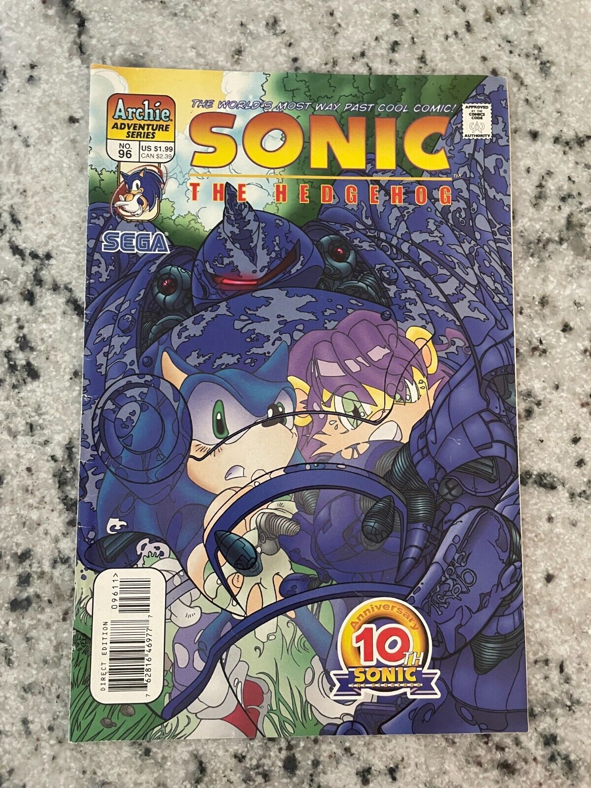 Sonic The Hedgehog # 96 VF- Archie Adventure Series Comic Book SHADOW ...