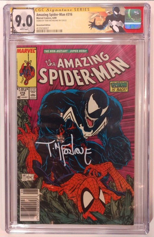 Amazing Spider-Man #316 NS, Signed by McFarlane, 1st Cover & 3rd app of ...