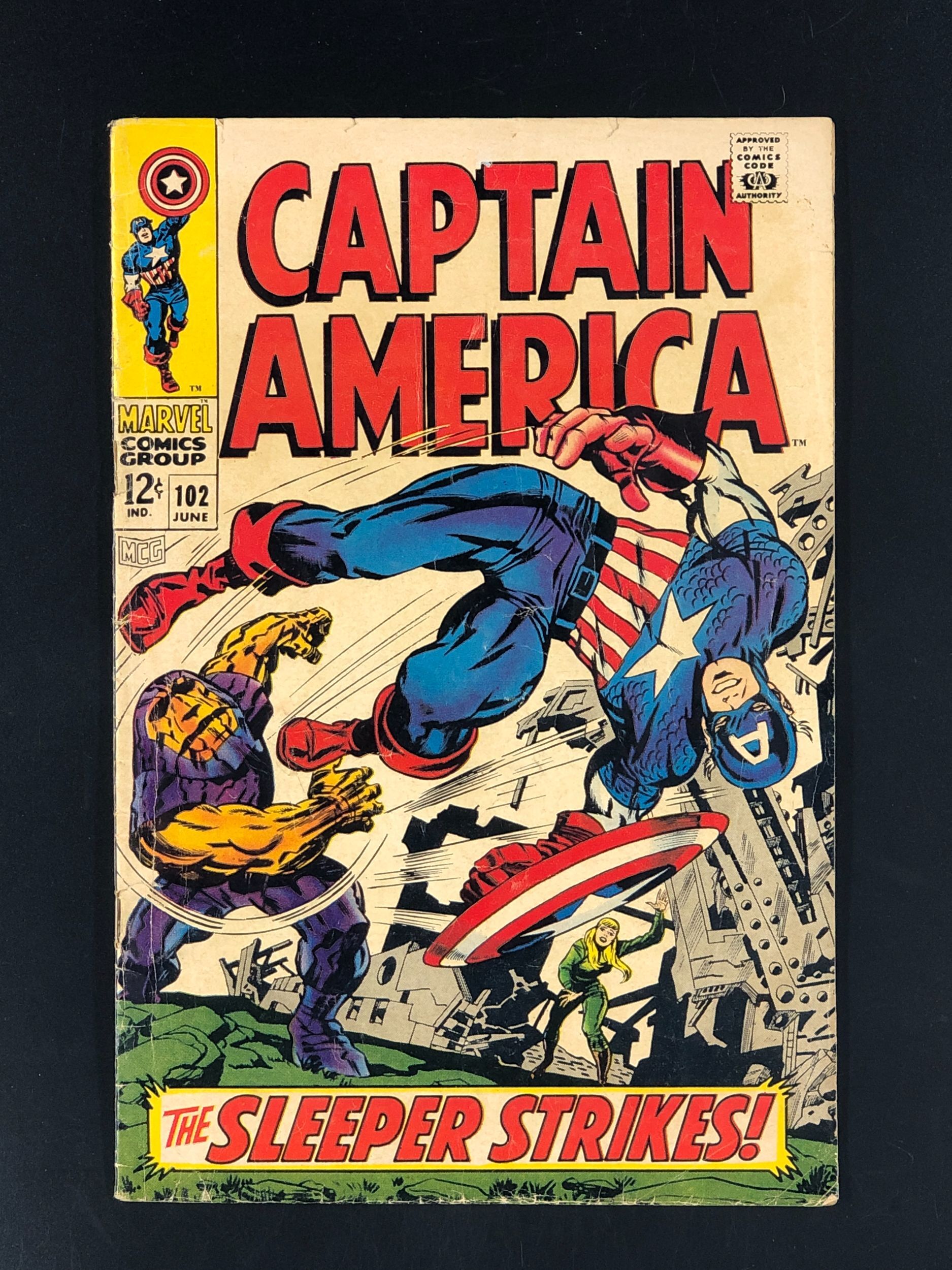 Captain America #102 (1968) GD/VG The Sleeper Strikes! Sharron Carter ...