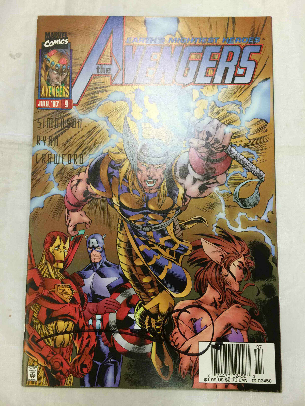Avengers #9 Comic Book Marvel 1997 - Signed by Simonson | Comic Books ...