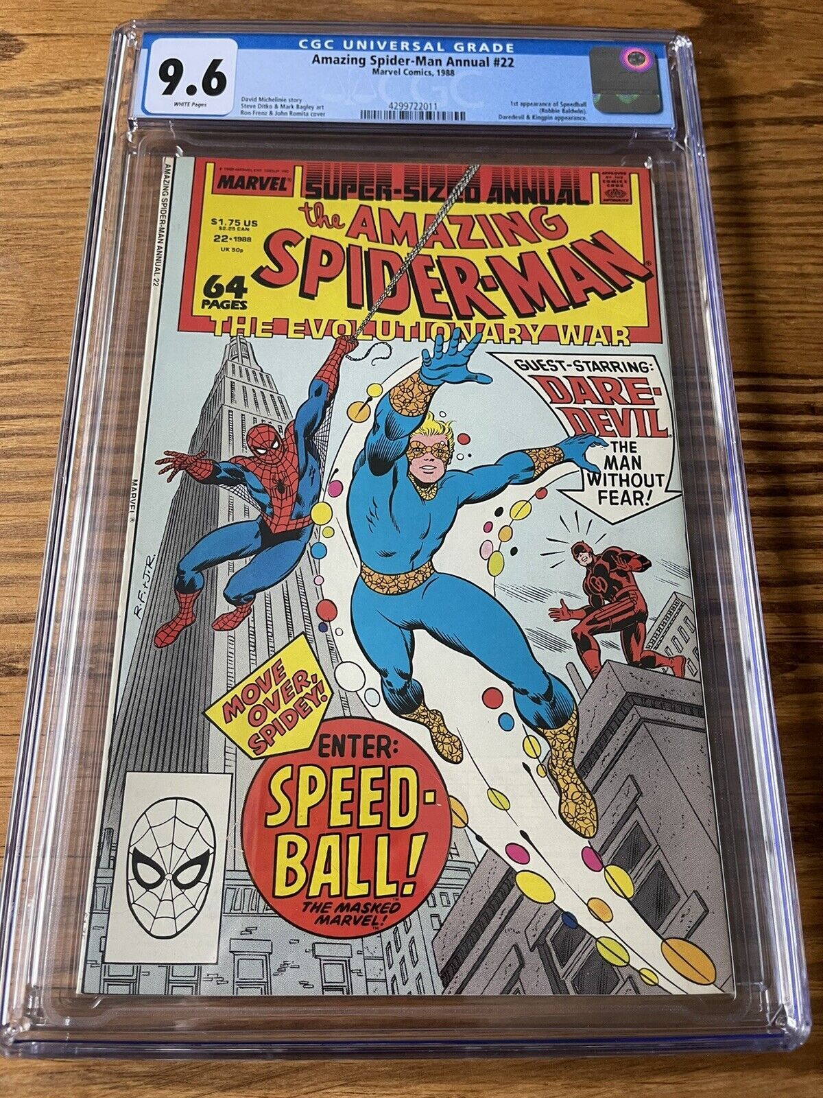 Amazing Spider-Man Annual 22 CGC 9.6 1st Speedball Ditko art | Comic ...