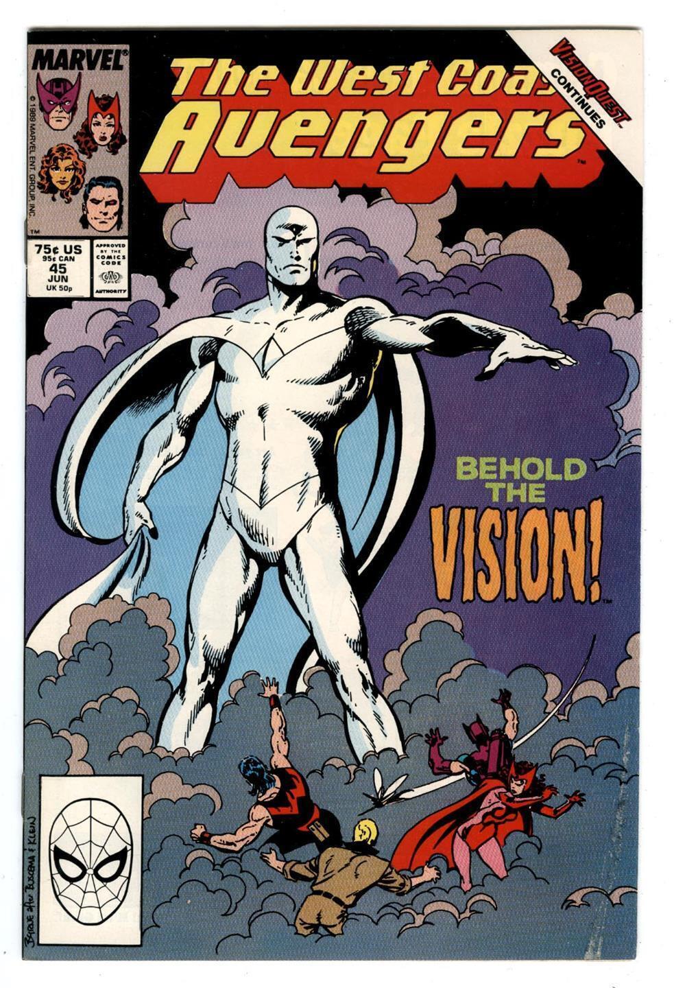 West Coast Avengers #45 (1989, Marvel) 1st Appearance of the Vision ...