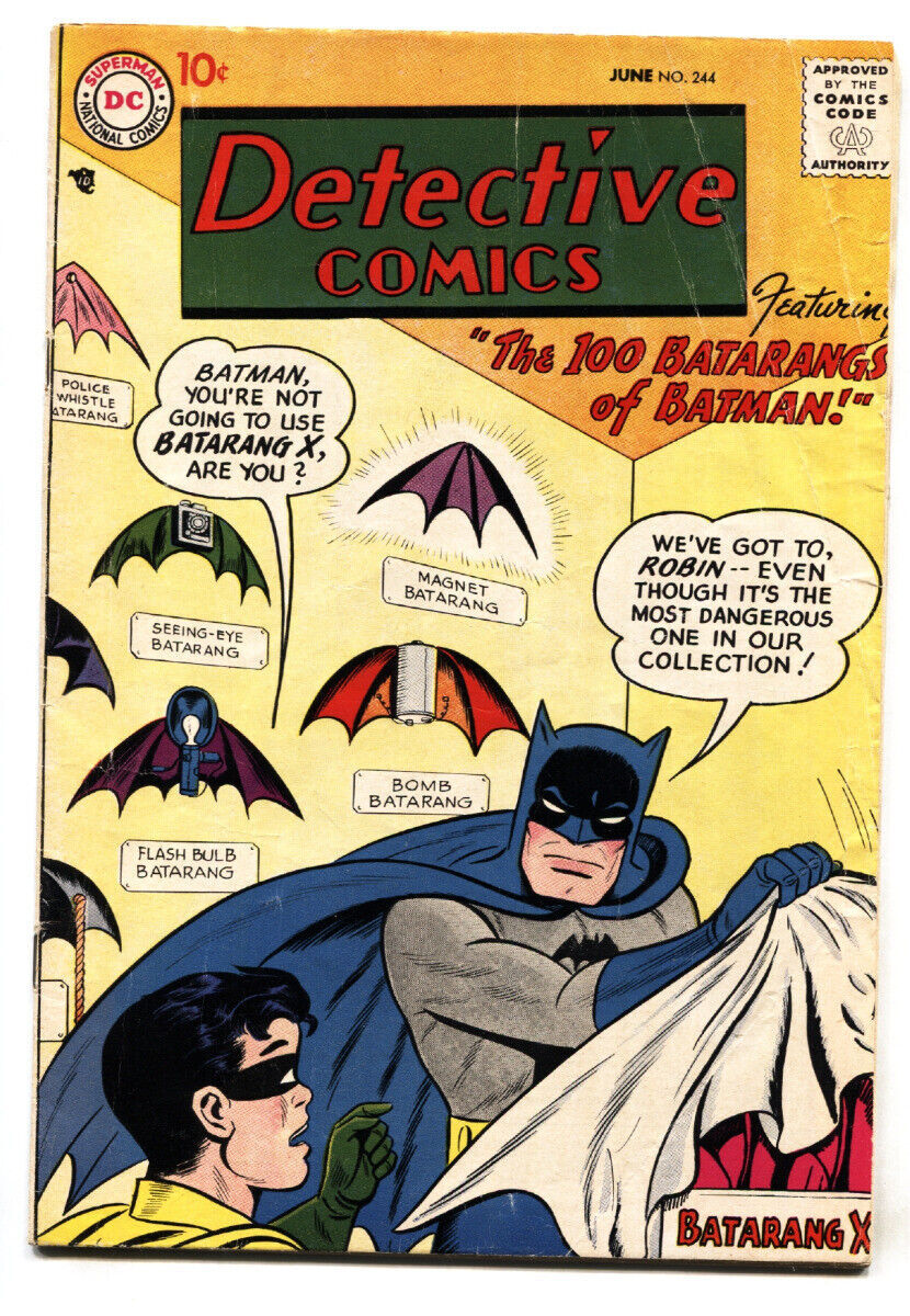 Detective #244 1957-Dc Comics-Batman-Robin-100 Batarangs-John Jones VG+ ...