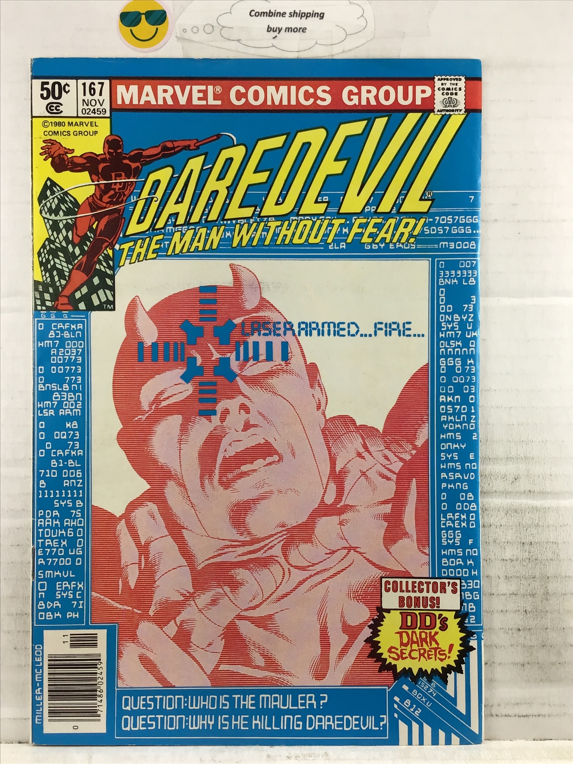Daredevil #167 (1980) FN -VFn key 1st app death of Mauler (Miller ...