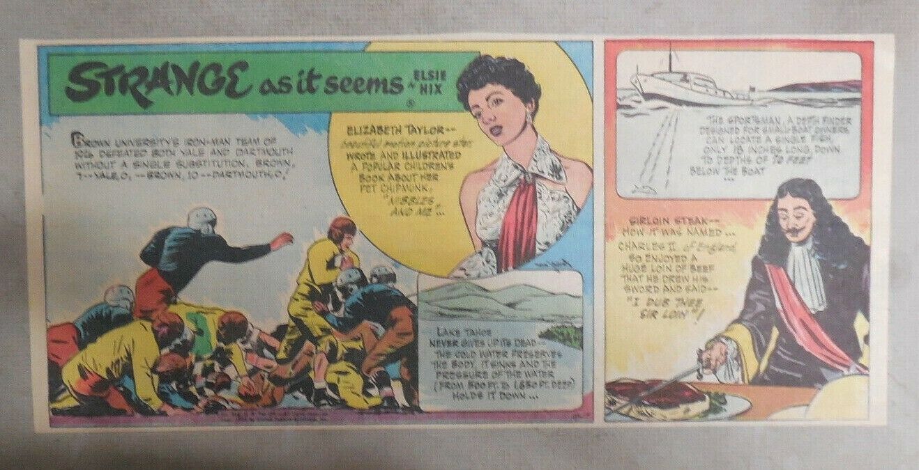 (25) Strange As It Seems Sunday Pages by Elsie Hix from 1950's 7.5 x 15 ...