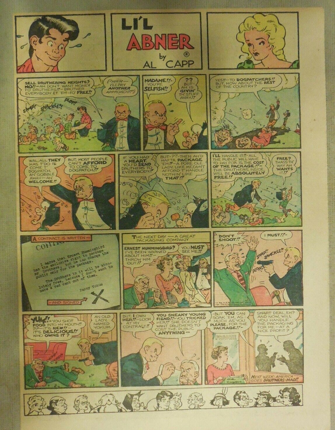 (50) Li'l Abner Sunday Pages by Al Capp from 1955 Tabloid Size Frazetta ...