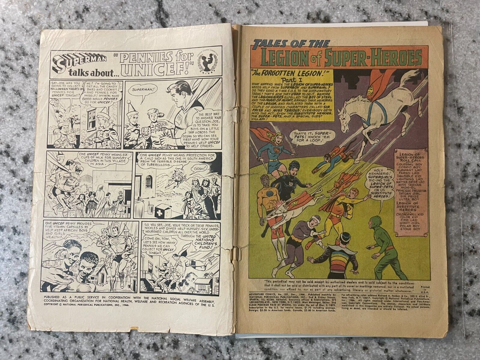 Adventure Comics # 351 PR DC Silver Age Comic Book Superman Superboy ...