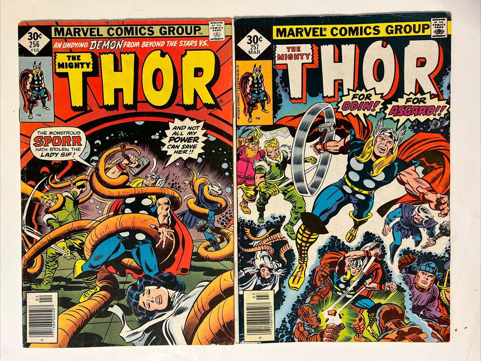 The Mighty Thor #256 257 Marvel Comics 1976 Bronze Age Lot Of 2 | Comic ...