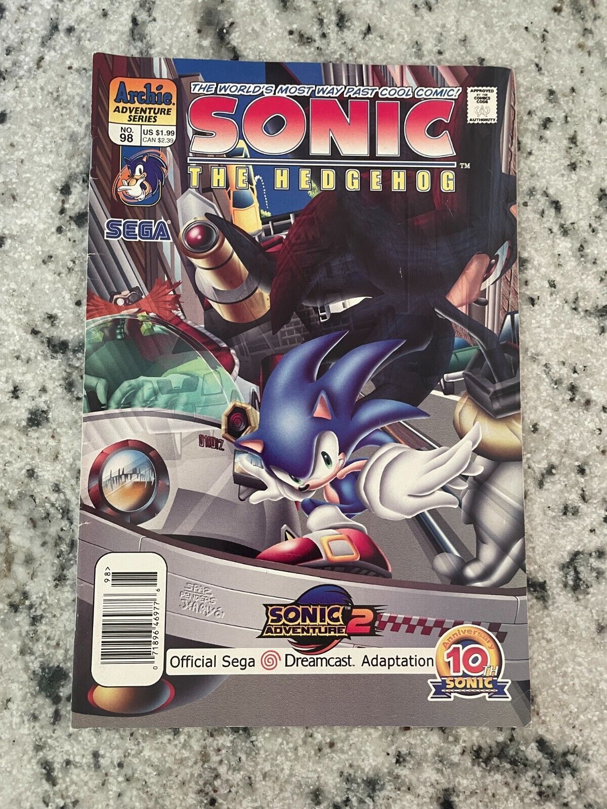 Sonic The Hedgehog # 98 VF- Archie Adventure Series Comic Book SHADOW ...