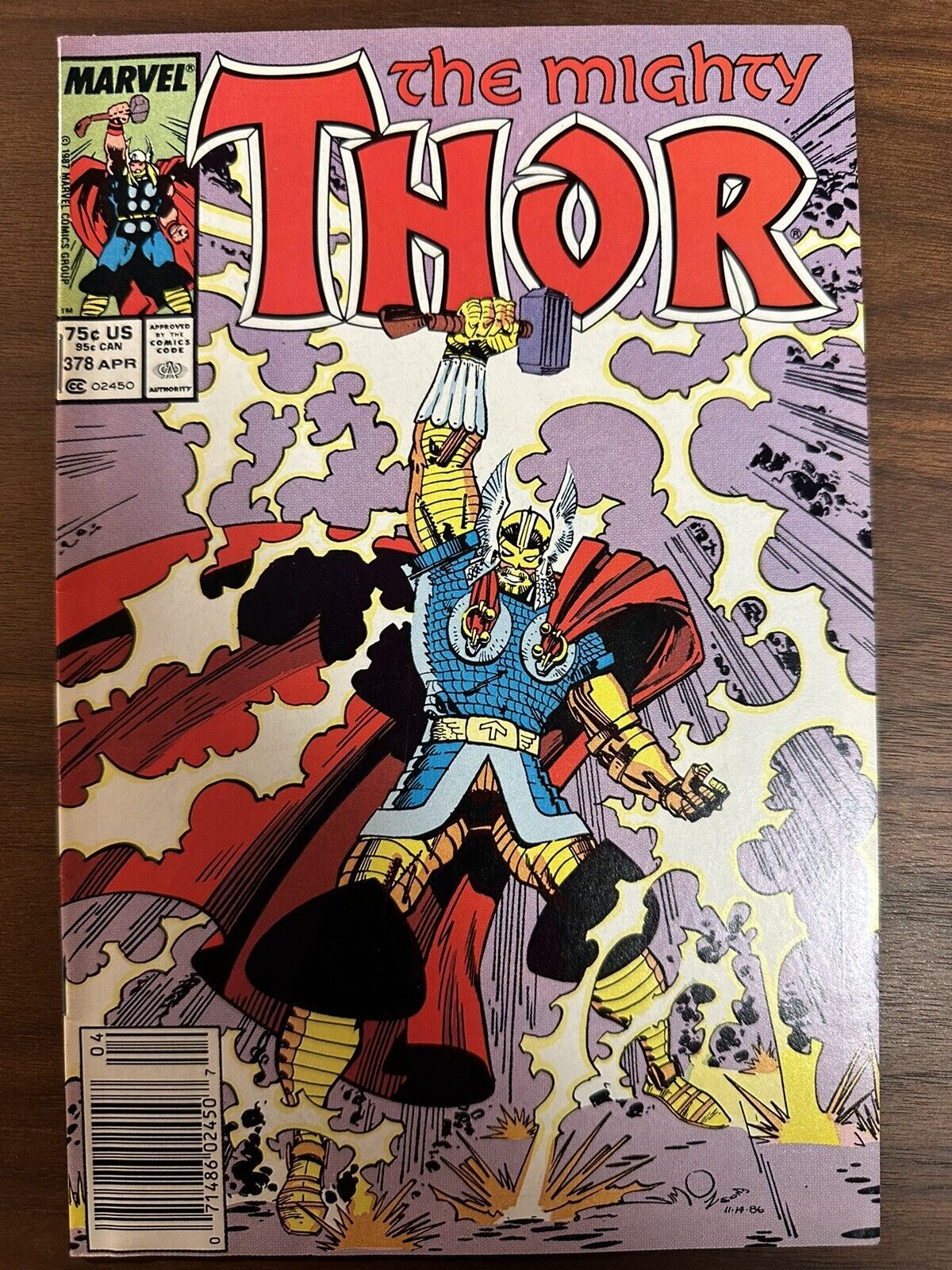 Thor #378 FN/VF Debut of New Thor Armor (Marvel 1987) Newsstand | Comic ...