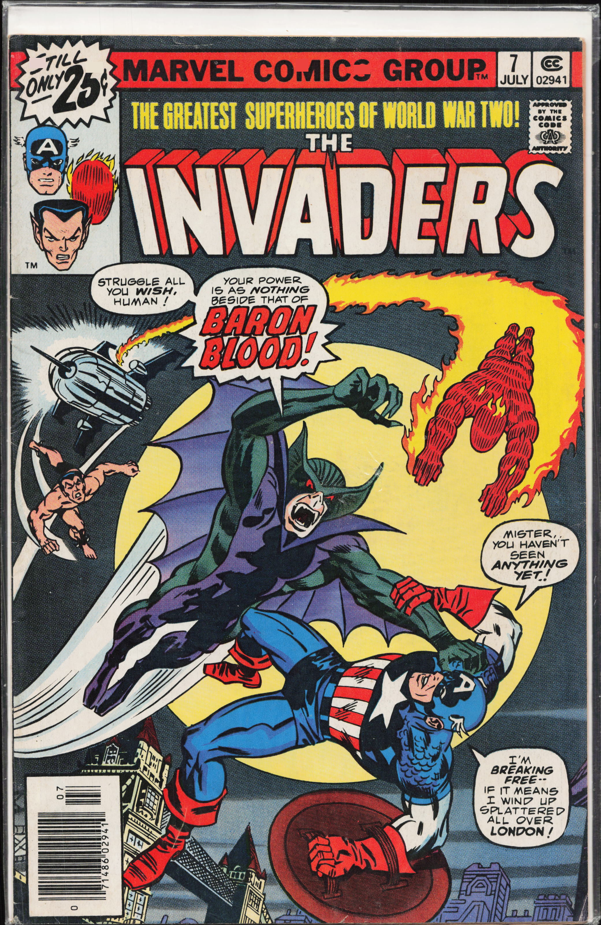 The Invaders #7 (1976) The Invaders [Key Issue] | Comic Books - Bronze Age, Marvel, Superhero ...