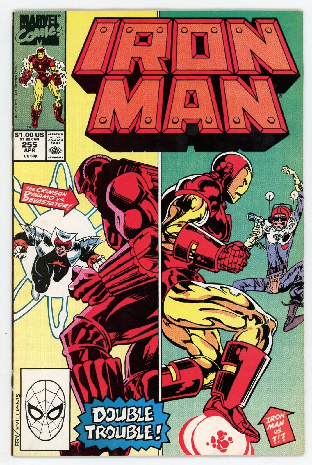 Iron Man 255 Vf 8 0 Marvel 1990 Copper Age Crimson Dynamo Bambi Comic