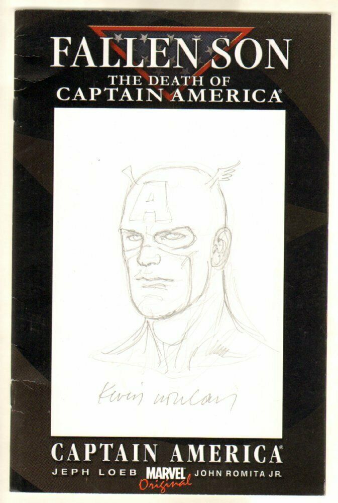 Captain America Comic Book Variant Cover Sketch - Signed art by Kevin ...