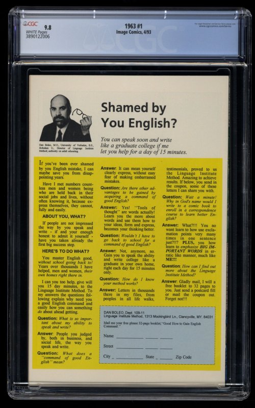 1963 #1 CGC NM/M 9.8 White Pages Alan Moore! | Comic Books - Modern Age ...