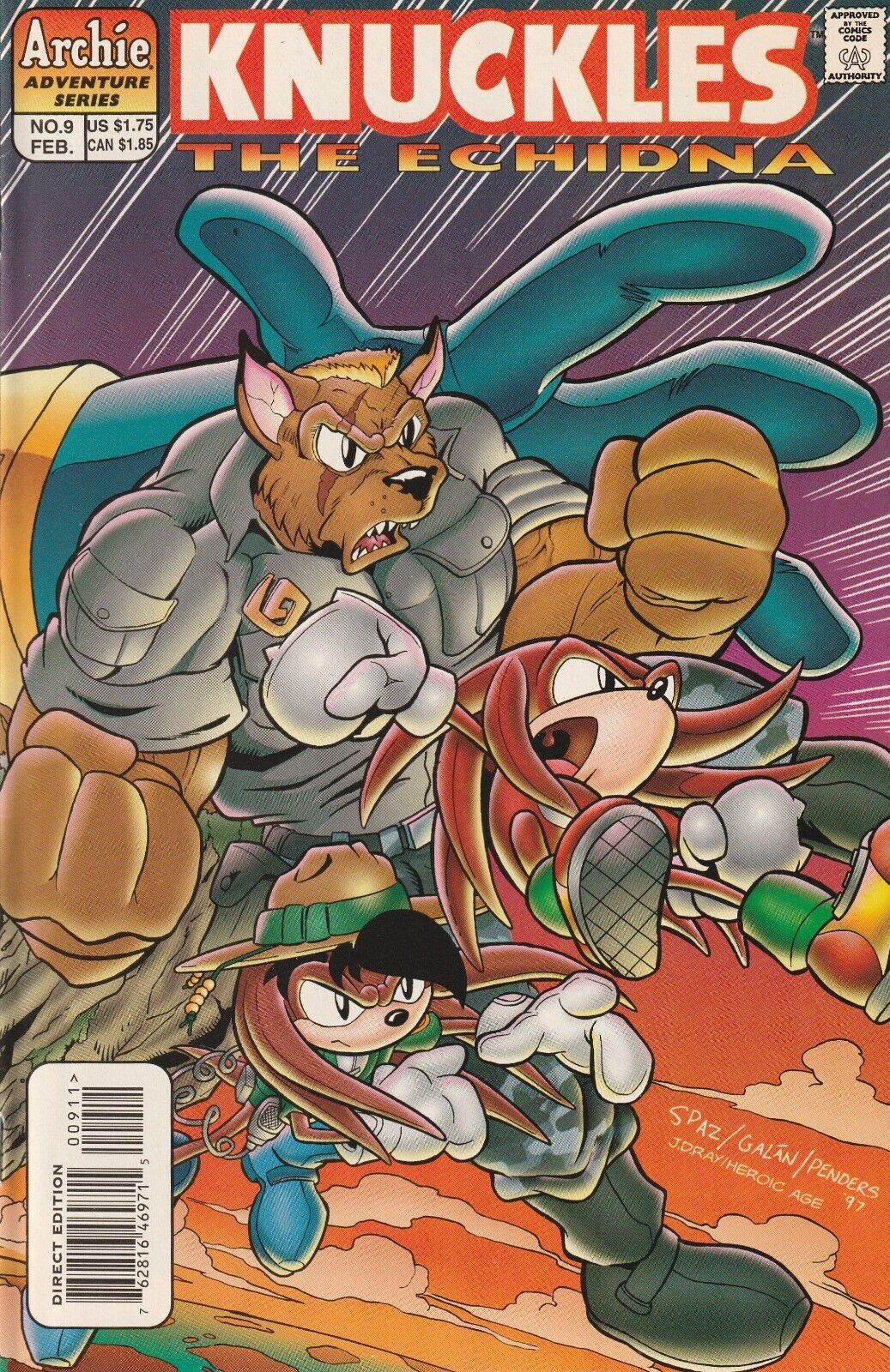 Knuckles The Echidna # 9 Cover A NM- Archie Adventure Series 1998 [BB ...