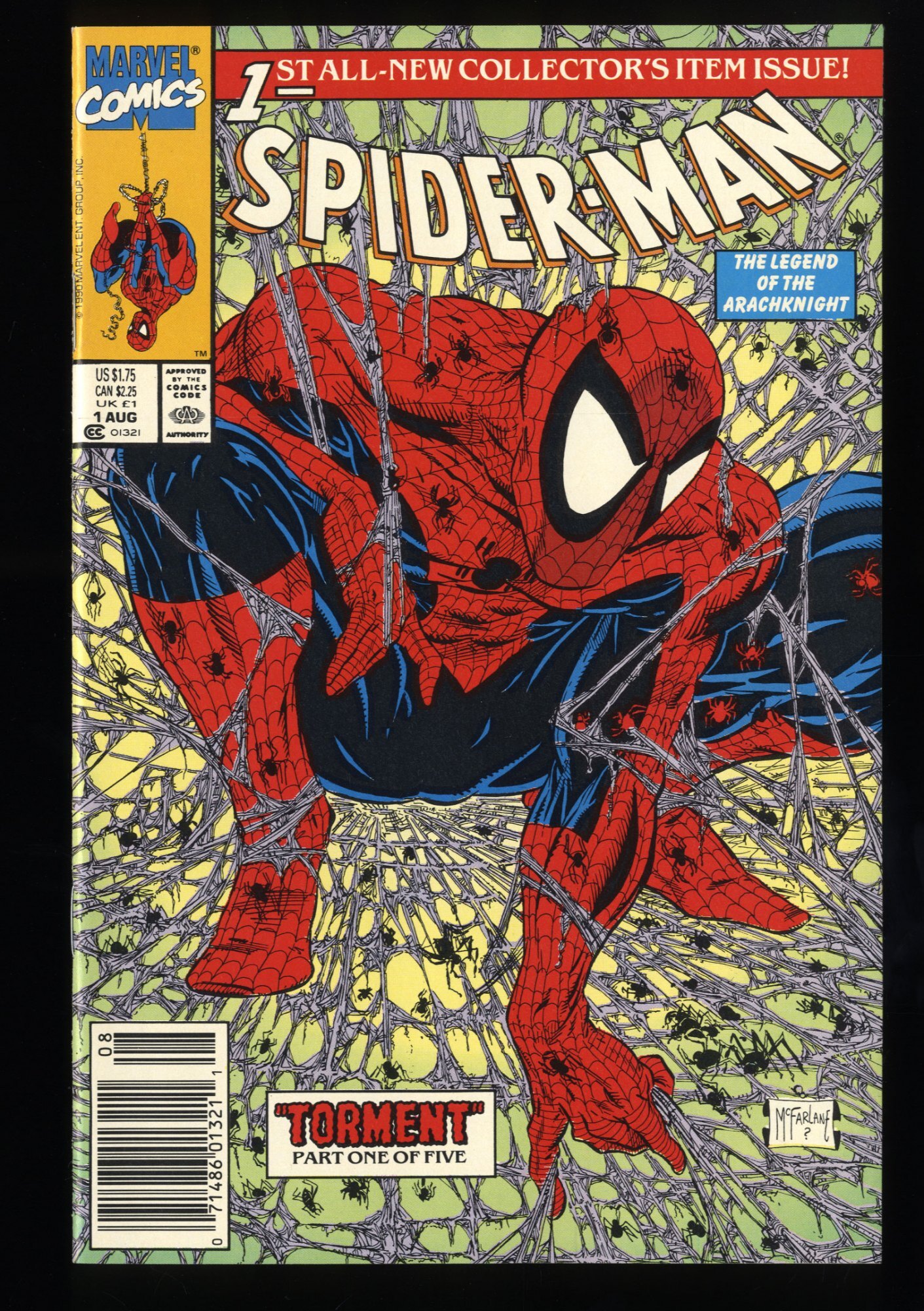 Spider-Man #1 NM 9.4 Torment! Todd McFarlane! Silver and Black! | Comic ...