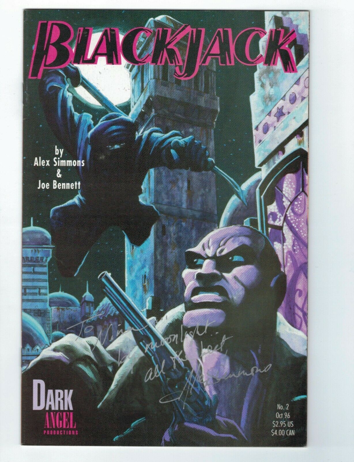 Blackjack #2 VF/NM signed by Alex Simmons - Dark Angel Productions ...