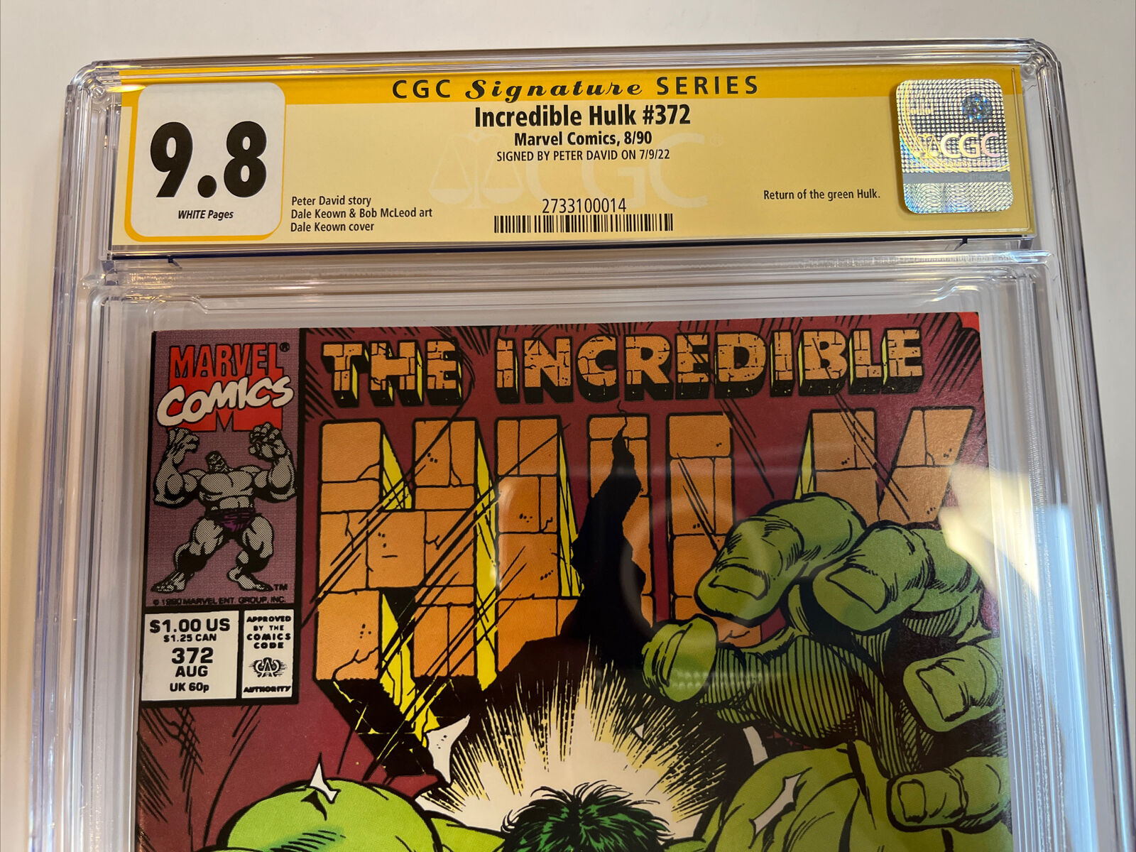 Incredible Hulk (1990) # 372 (CGC 9.8 SS WP) Signed Peter David ...