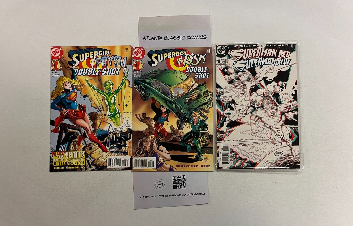 3 DC Comics Superman Blue #1 Superboy & Risk #1 Supergirl & Prysm #1 92 ...