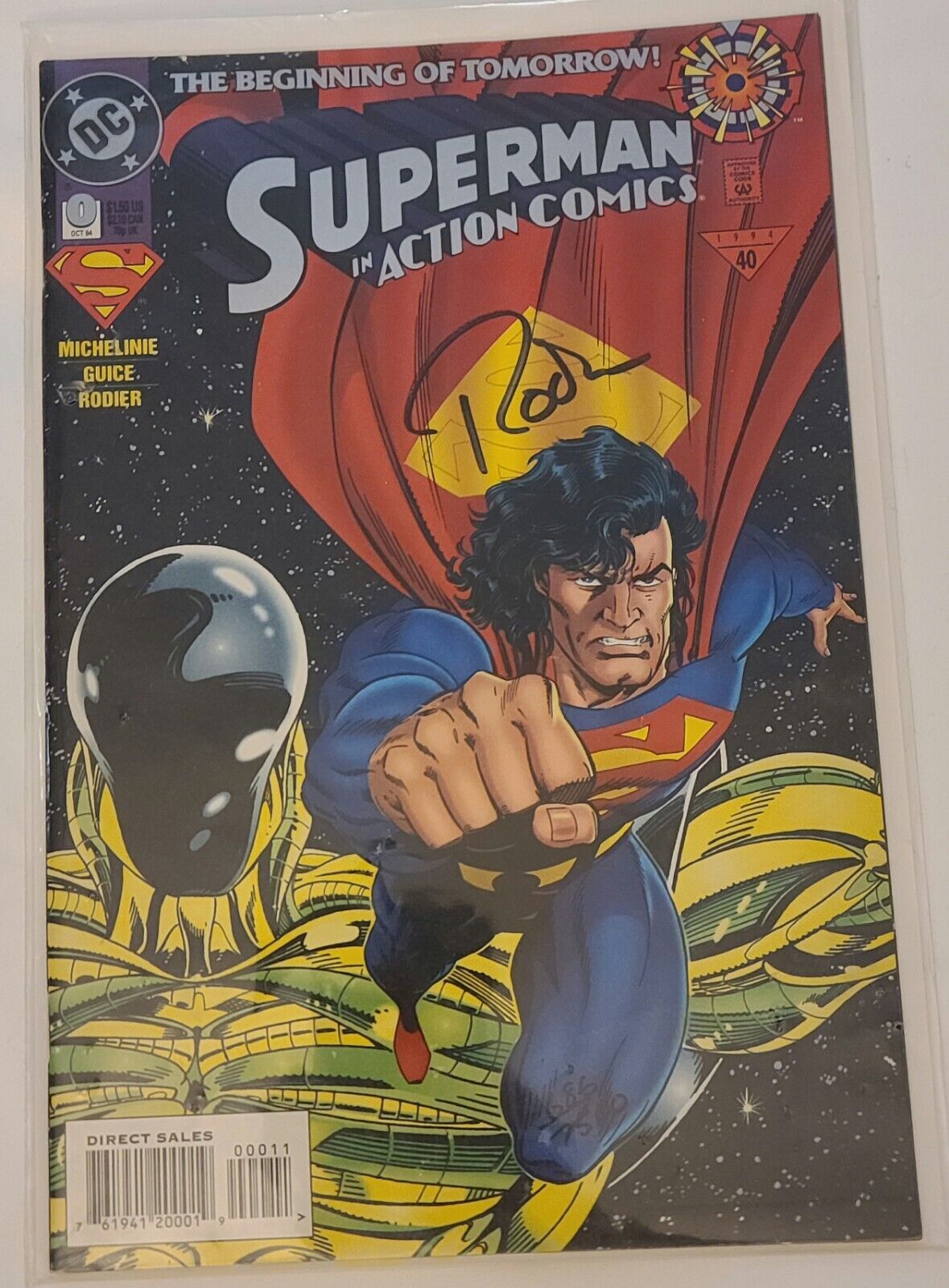 Action Comics #0 (DC Comics 1994) Signed By Denis Rodier, Superman, NM ...
