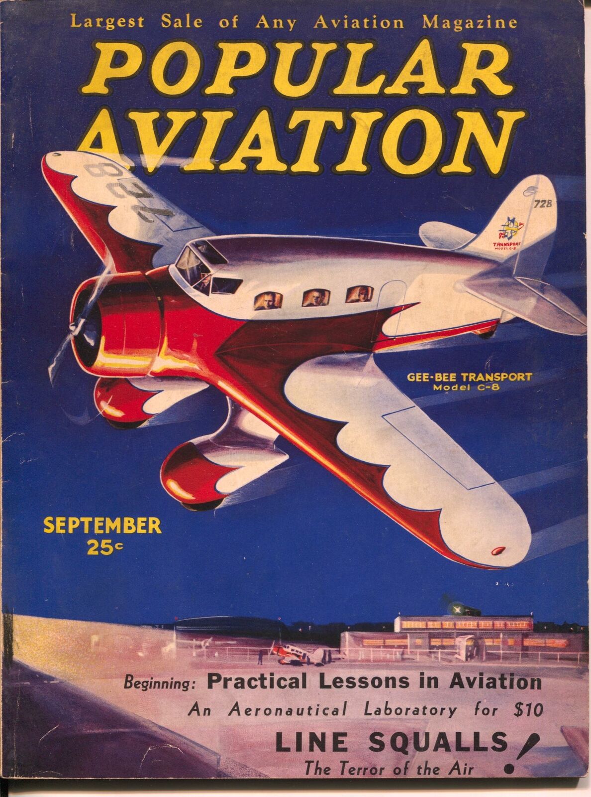 Popular Aviation 9/1933-Gee-Bee C-8 Transport plane-plane-H.R. Bollin ...