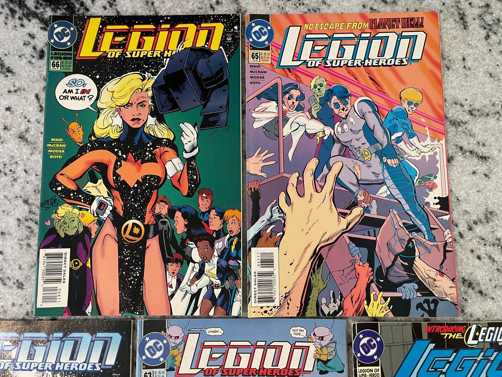 5 Legion Of Super-Heroes DC Comic Books # 41 63 64 65 66 Superboy ...