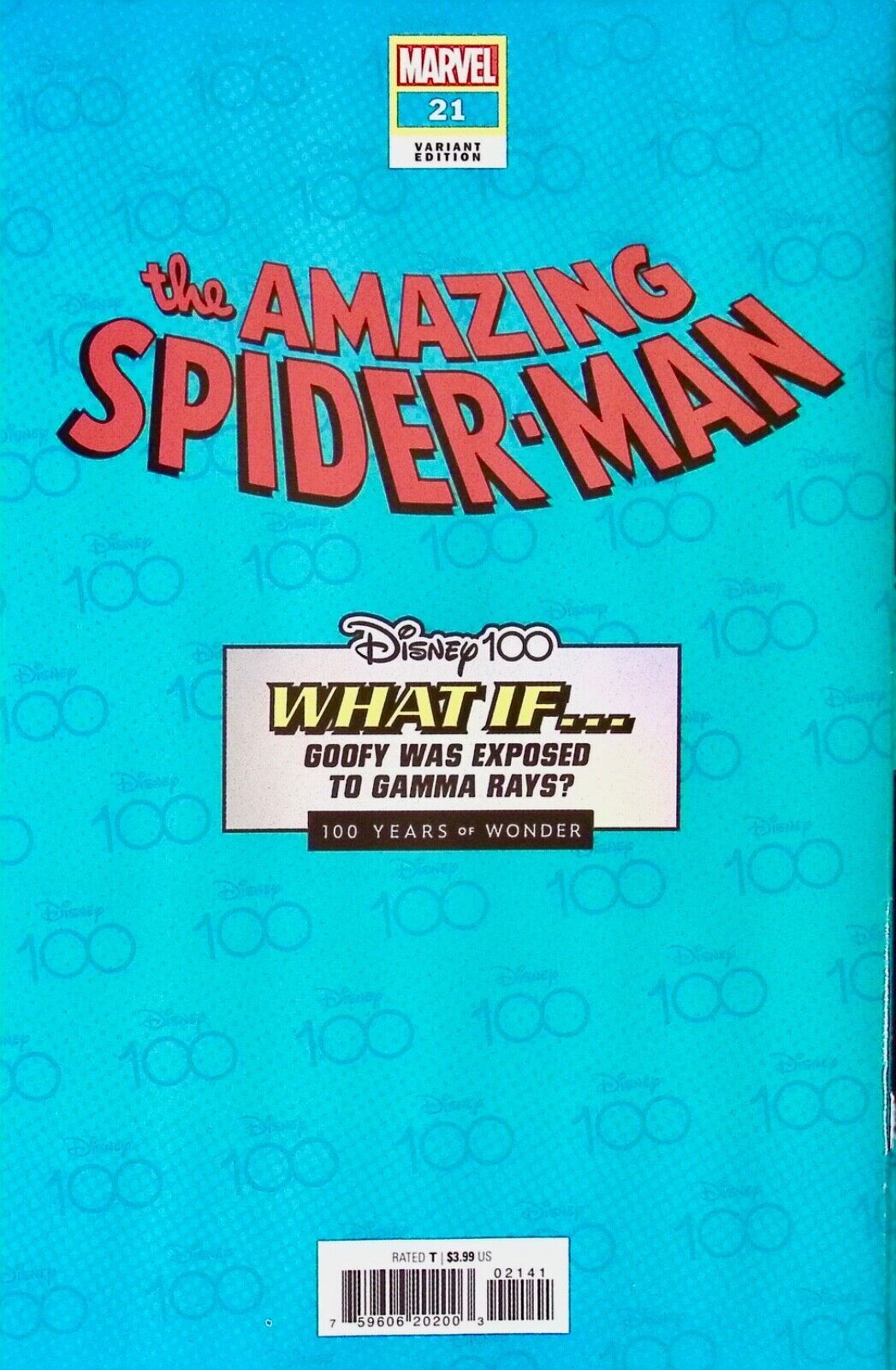 AMAZING SPIDER-MAN Comic # 21 — Disney 100th Ann Goofy Hulk Variant ...