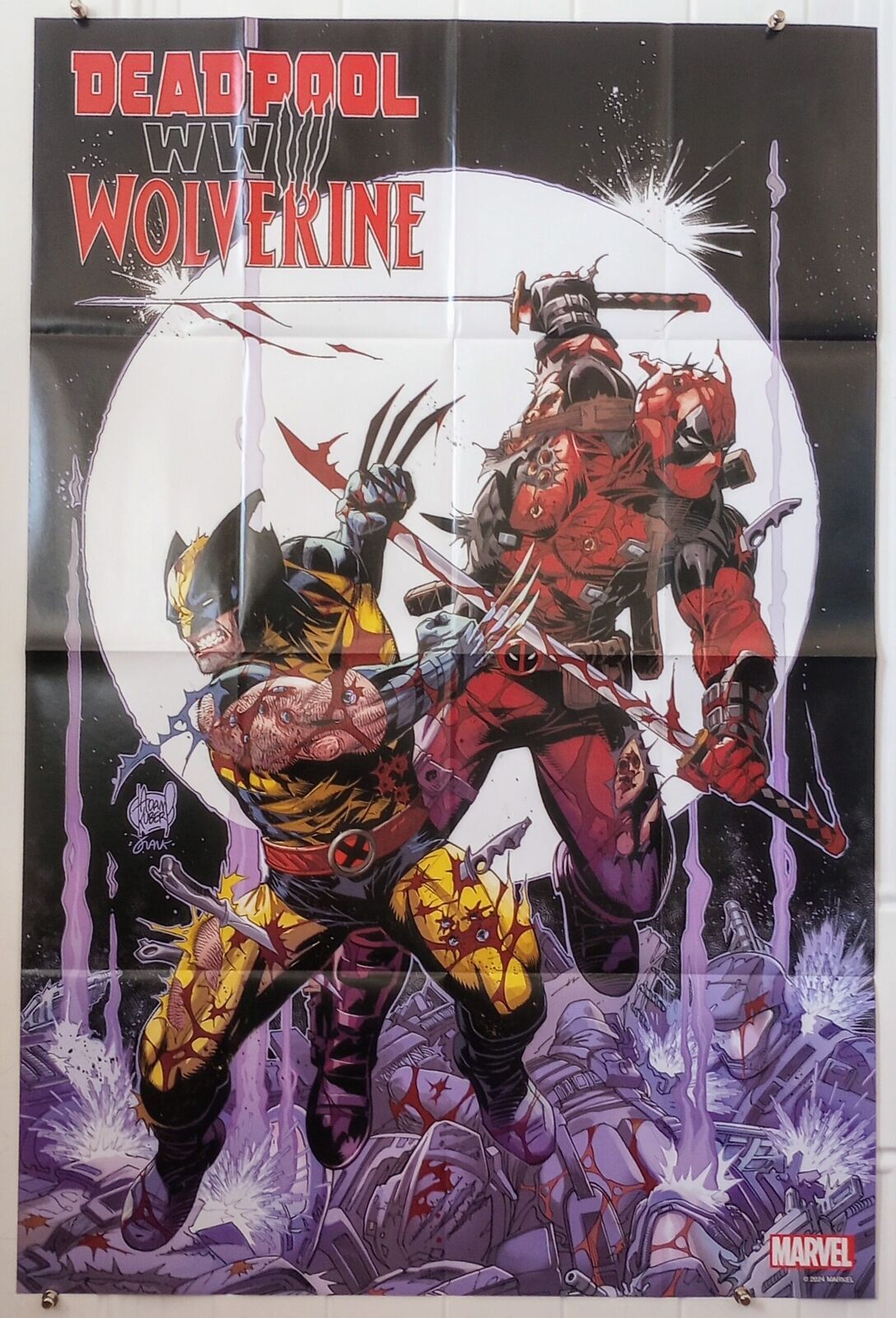 Deadpool Wolverine WWIII #1 Folded Promo Poster 24x36 (Marvel 2024) New ...