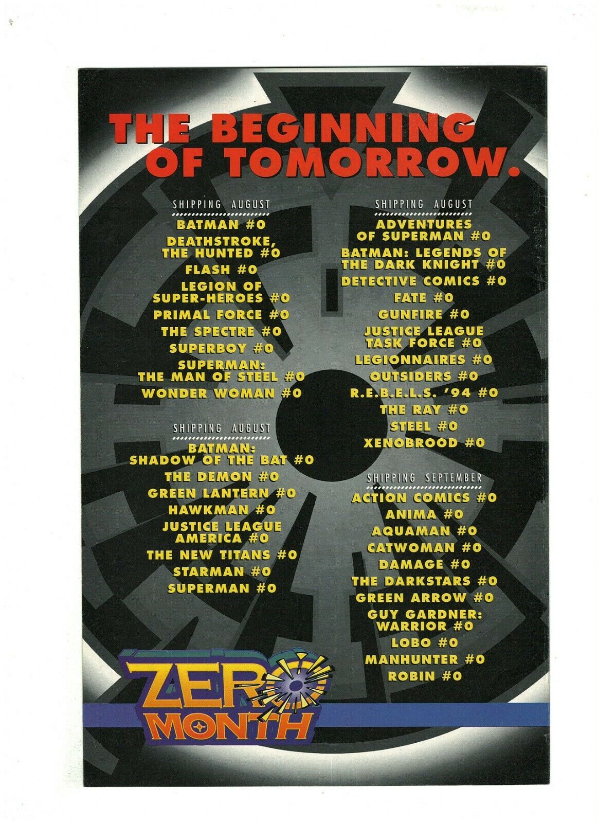 Zero Month Sampler FN/VF 7.0 DC Comics 1994 Zero Hour Superman | Comic ...