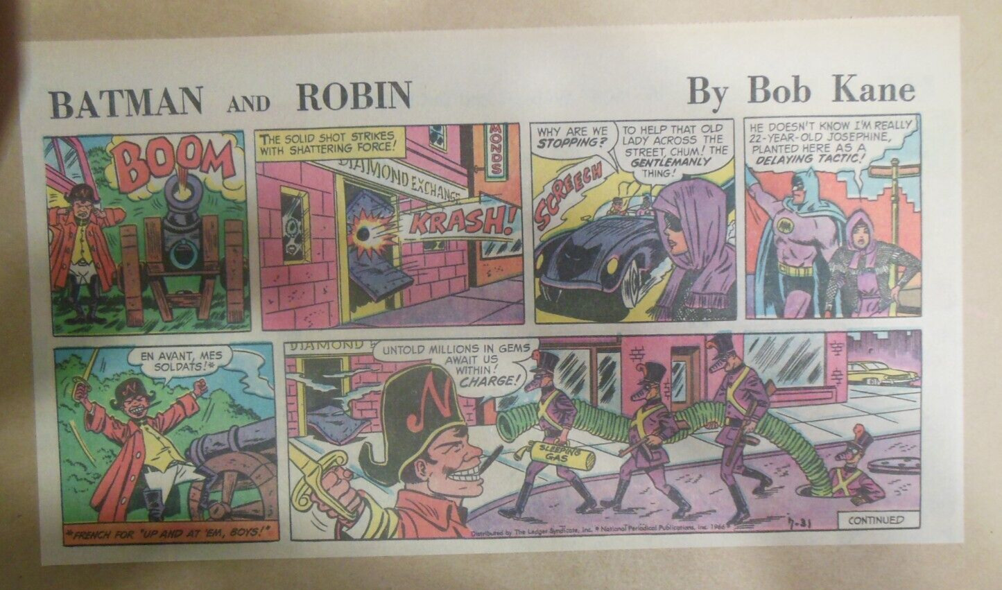 Batman Sunday by Bob Kane from 7/31/1966 Size: 7.5 x 15 inches Little ...