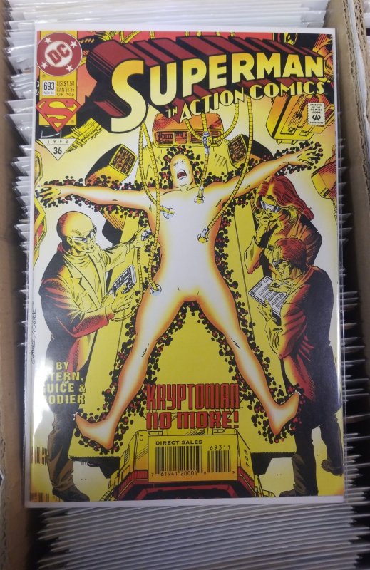 Action Comics #693 DC Bullet Logo Corner Box Variant (1993) | Comic ...