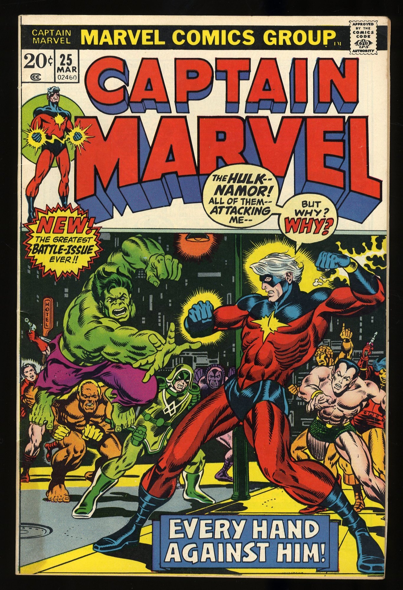 Captain Marvel (1968) #25 FN+ 6.5 Thanos Cameo! Jim Starlin Cover ...